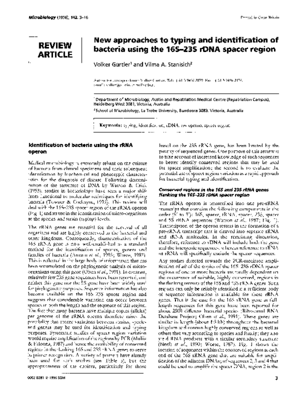 (PDF) New approaches to typing and identification of bacteria using the ...