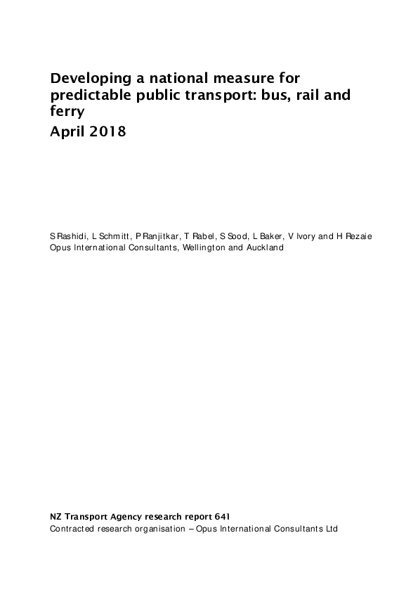 (PDF) Developing a national measure for predictable public transport ...