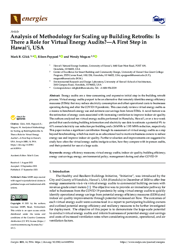 (PDF) Analysis of Methodology for Scaling Up Building Retrofits: Is ...