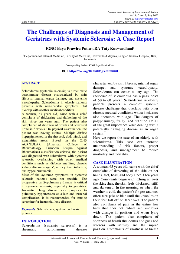 Pdf The Challenges Of Diagnosis And Management Of Geriatrics With