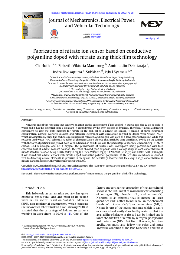 (PDF) Fabrication of nitrate ion sensor based on conductive polyaniline ...