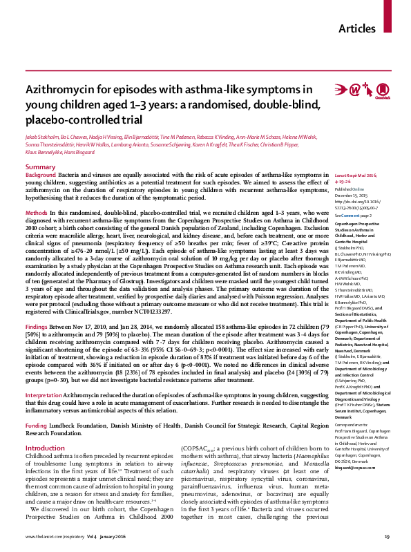 (PDF) Azithromycin for episodes with asthma-like symptoms in young ...
