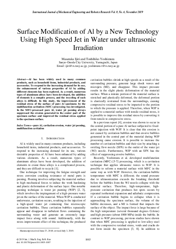 (PDF) Surface Modification of Al by a New Technology Using High Speed ...