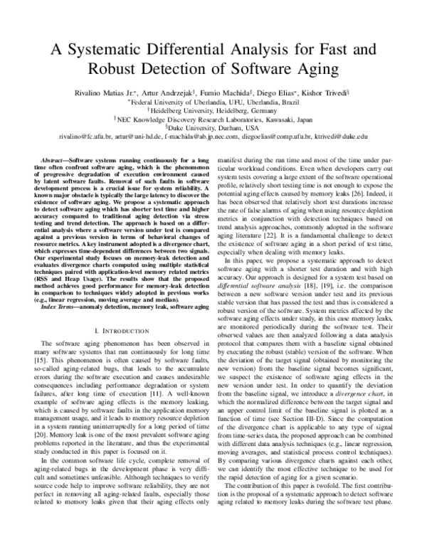 (PDF) A Systematic Differential Analysis for Fast and Robust Detection of Software Aging