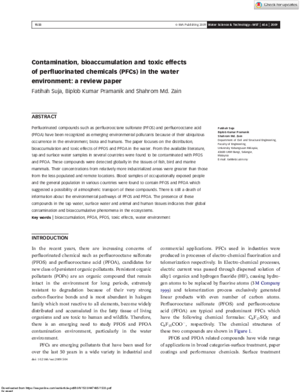 (PDF) Contamination, bioaccumulation and toxic effects of ...