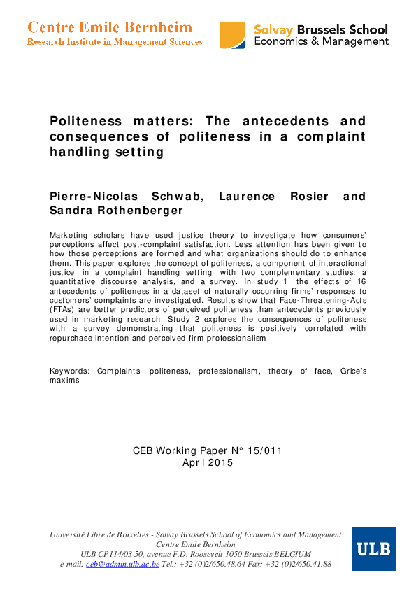 (PDF) Politeness matters: The antecedents and consequences of ...