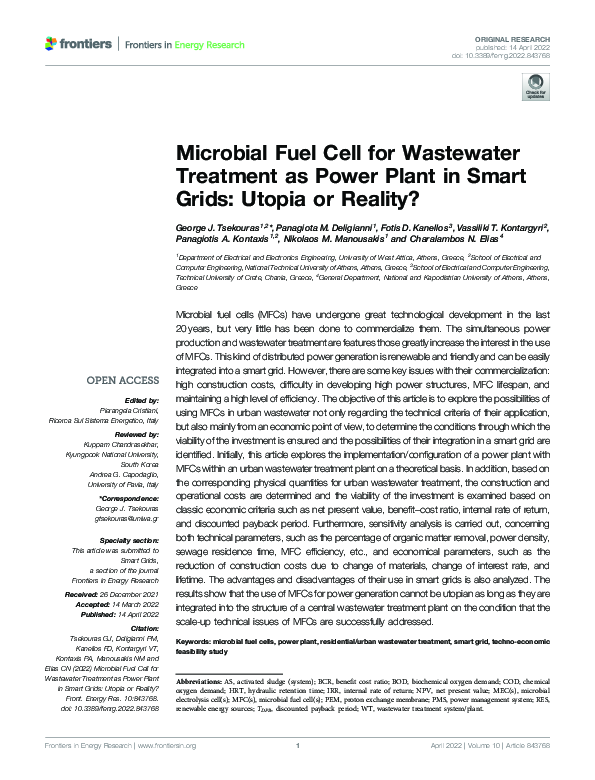(PDF) Microbial Fuel Cell for Wastewater Treatment as Power Plant in ...