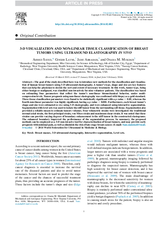 (PDF) 3-D Visualization and Non-linear Tissue Classification of Breast Tumors Using Ultrasound ...