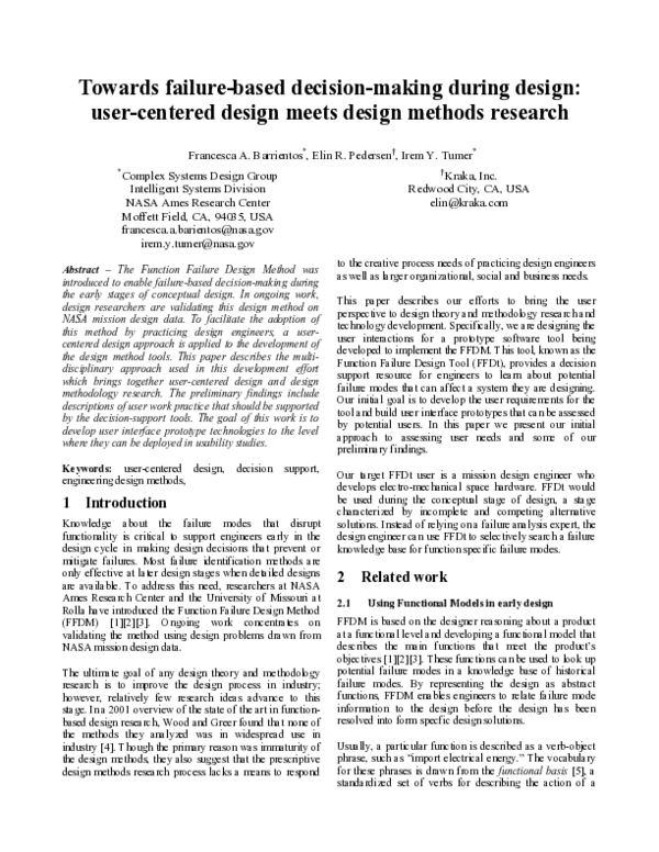 (PDF) Towards failure-based decision-making during design: user-centered design meets design ...