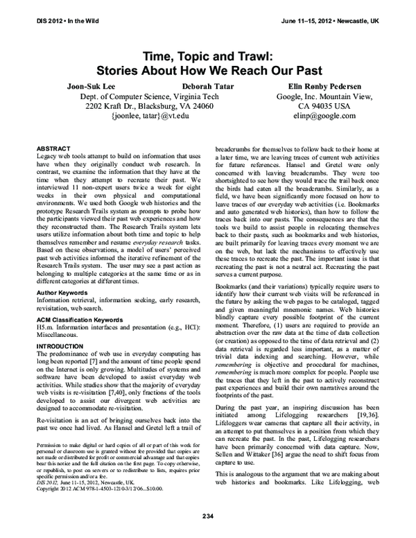 (PDF) Time, topic and trawl