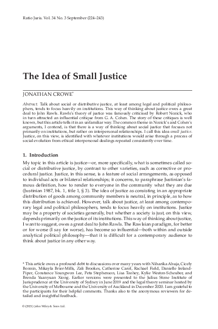 (PDF) The Idea of Small Justice