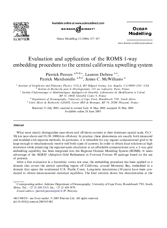 (PDF) Evaluation and application of the ROMS 1-way embedding procedure ...