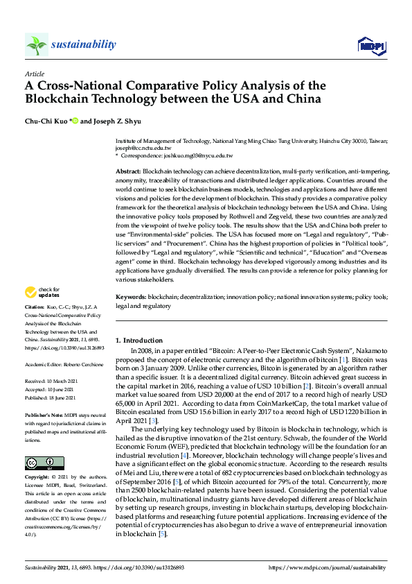 (PDF) A Cross-National Comparative Policy Analysis of the Blockchain ...