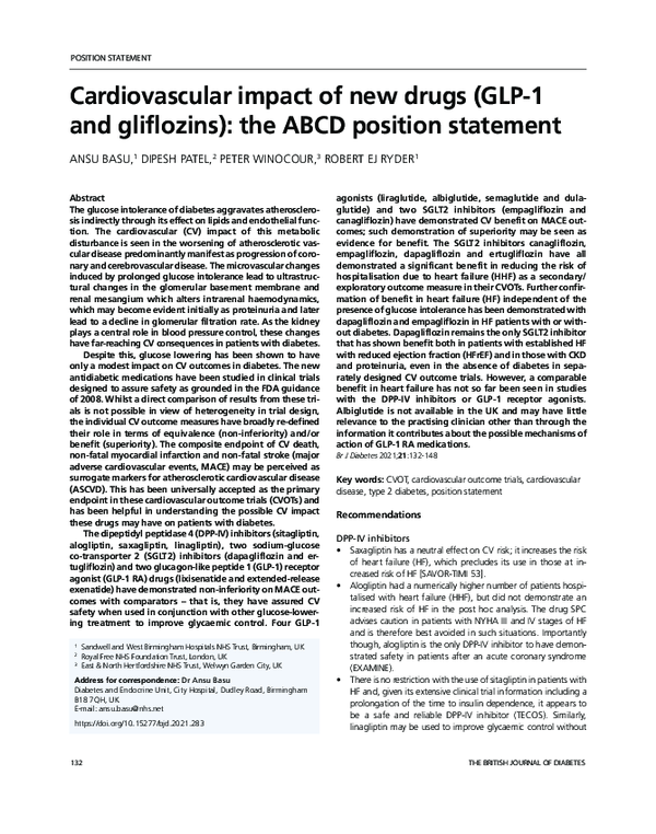(PDF) Cardiovascular impact of new drugs (GLP-1 and gliflozins): the ...