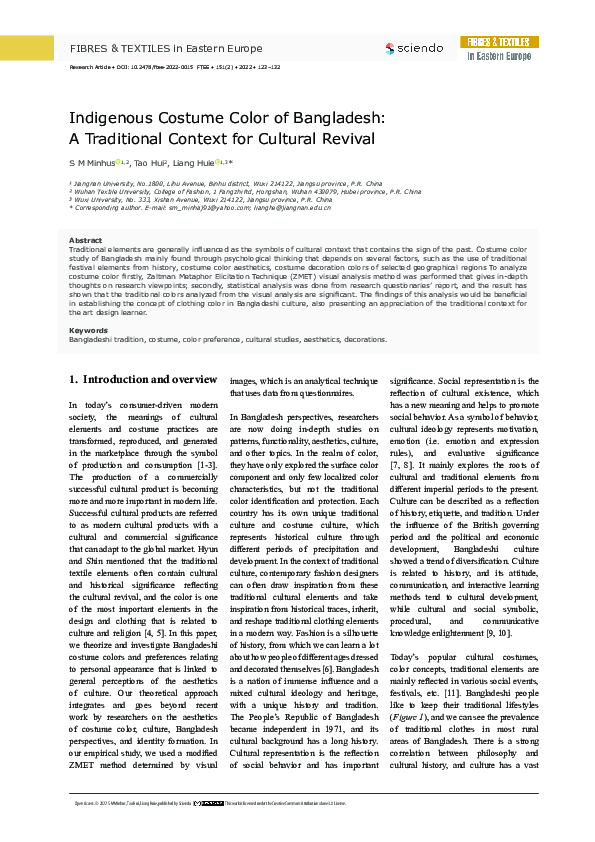 (PDF) Indigenous Costume Color of Bangladesh: A Traditional Context for ...