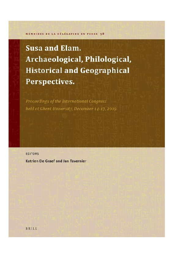 (PDF) Susa and Elam. Archaeological, Philological, Historical and ...