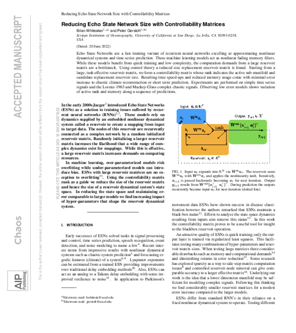 Pdf Reducing Echo State Network Size With Controllability Matrices