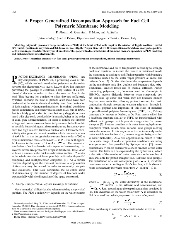 (PDF) A Proper Generalized Decomposition Approach for Fuel Cell Polymeric Membrane Modeling ...
