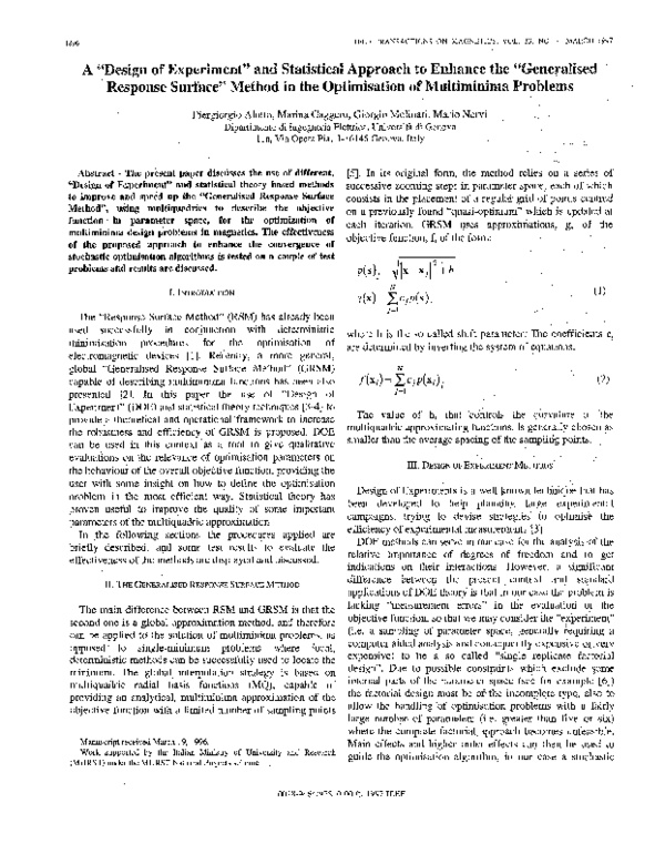 (PDF) A "design of experiment" and statistical approach to enhance the "generalised response ...