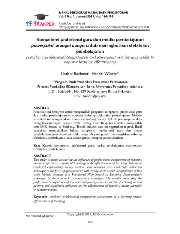 (PDF) Kompetensi profesional guru dan media pembelajaran powerpoint sebagai upaya untuk ...