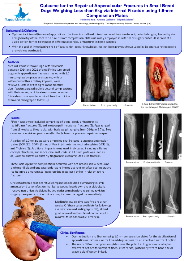 (PDF) Outcome for the repair of appendicular fractures in small breed ...