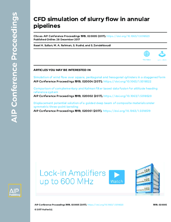 (PDF) CFD simulation of slurry flow in annular pipelines | Sayeed Rushd - Academia.edu