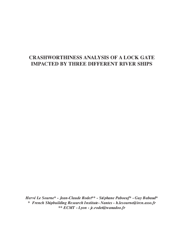 (PDF) Crashworthiness analysis of a lock gate impacted by two different ...