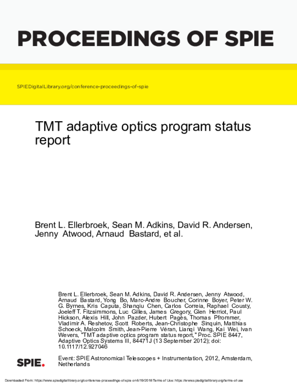 (PDF) TMT adaptive optics program status report