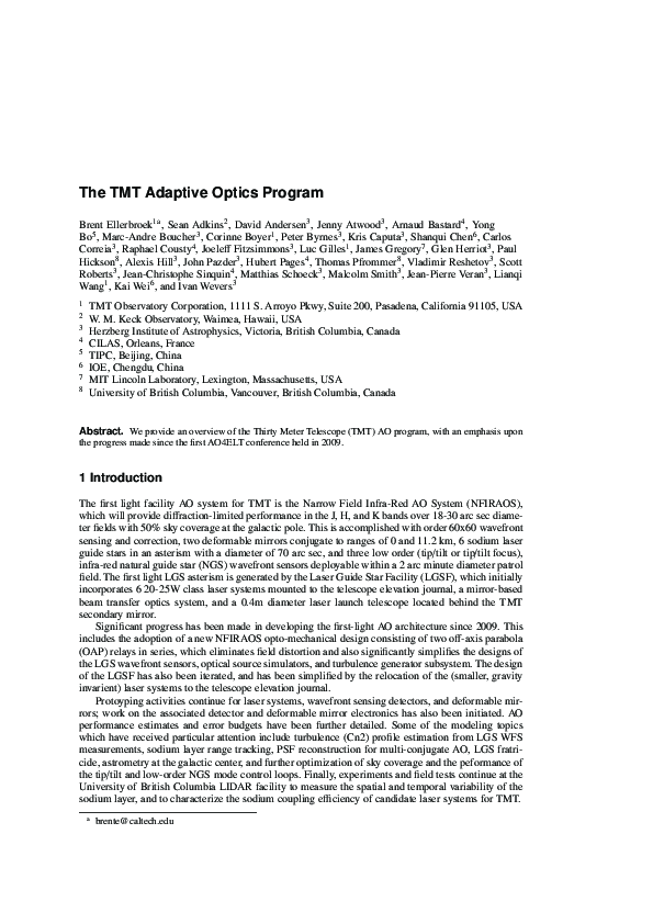(PDF) The TMT Adaptive Optics Program