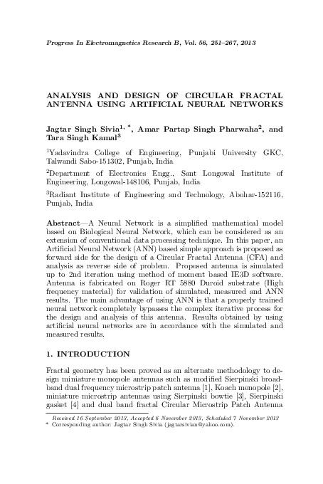 (PDF) Analysis and Design of Circular Fractal Antenna Using Artificial ... (PDF) Analysis and Design of Circular Fractal Antenna Using Artificial ...