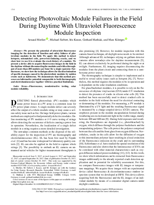 (PDF) Detecting Photovoltaic Module Failures in the Field During ...