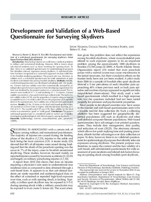 (PDF) Development and Validation of a Web-Based Questionnaire for ...
