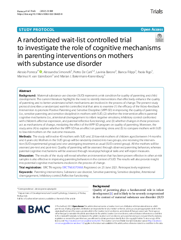 (PDF) A randomized wait-list controlled trial to investigate the role of cognitive mechanisms in ...