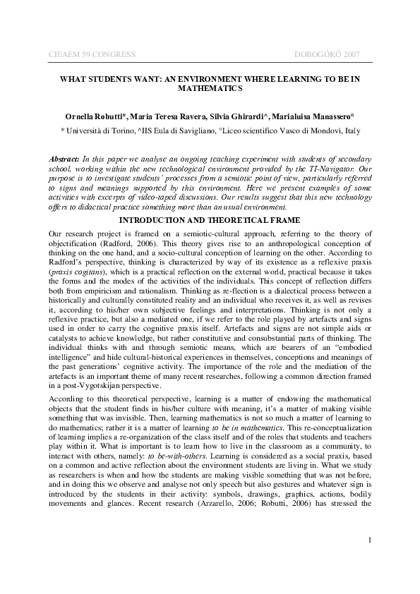 (PDF) What students want: An environment where learning to be in ...