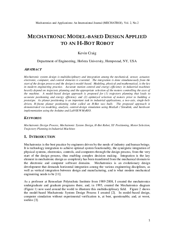 (PDF) Model-Based Design for H-Bot Trajectory Control