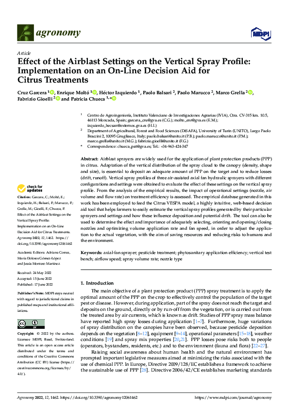 (PDF) Effect of the Airblast Settings on the Vertical Spray Profile ...