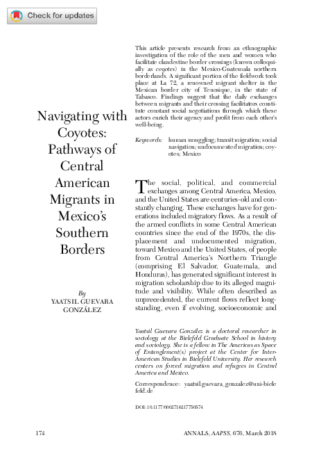(PDF) Navigating with Coyotes: Pathways of Central American Migrants in ...