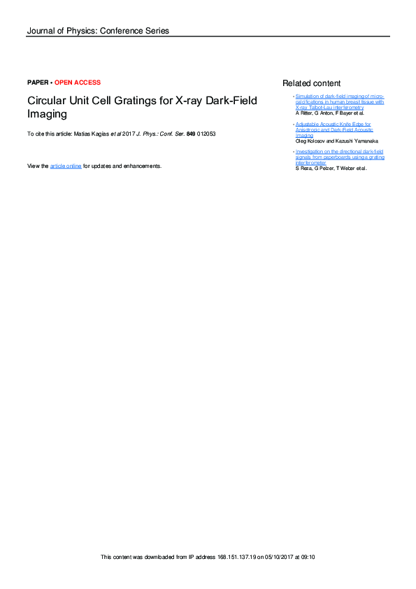 (PDF) Circular Unit Cell Gratings for X-ray Dark-Field Imaging