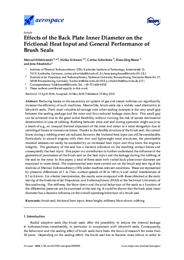 Pdf Effects Of The Back Plate Inner Diameter On The Frictional Heat