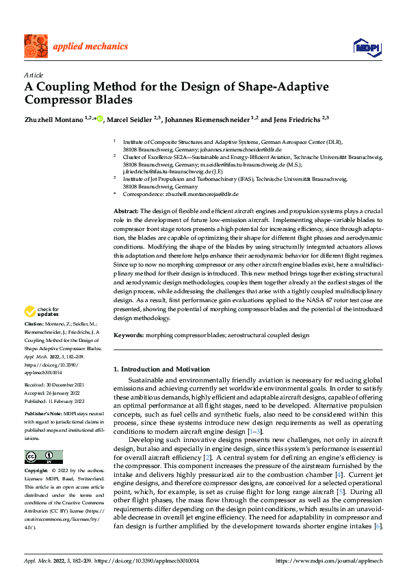 (PDF) A Coupling Method for the Design of Shape-Adaptive Compressor Blades