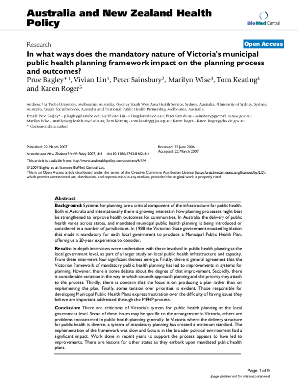 (PDF) In what ways does the mandatory nature of Victoria's municipal ...