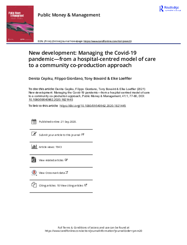 (PDF) New development: Managing the Covid-19 pandemic—from a hospital ...