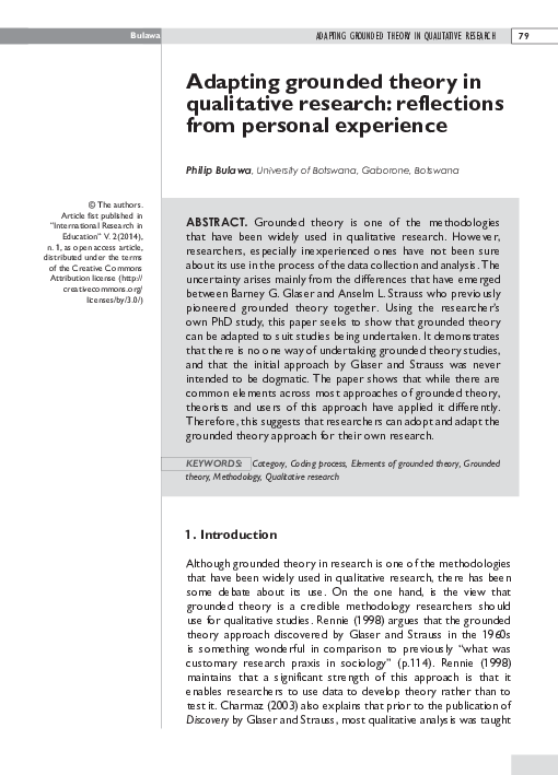 (PDF) Adapting Grounded Theory in Qualitative Research: Reflections ...