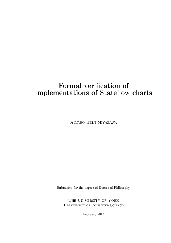 (PDF) Formal verification of implementations of Stateflow charts