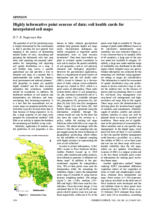 (PDF) Highly informative point sources of data: soil health cards for ...