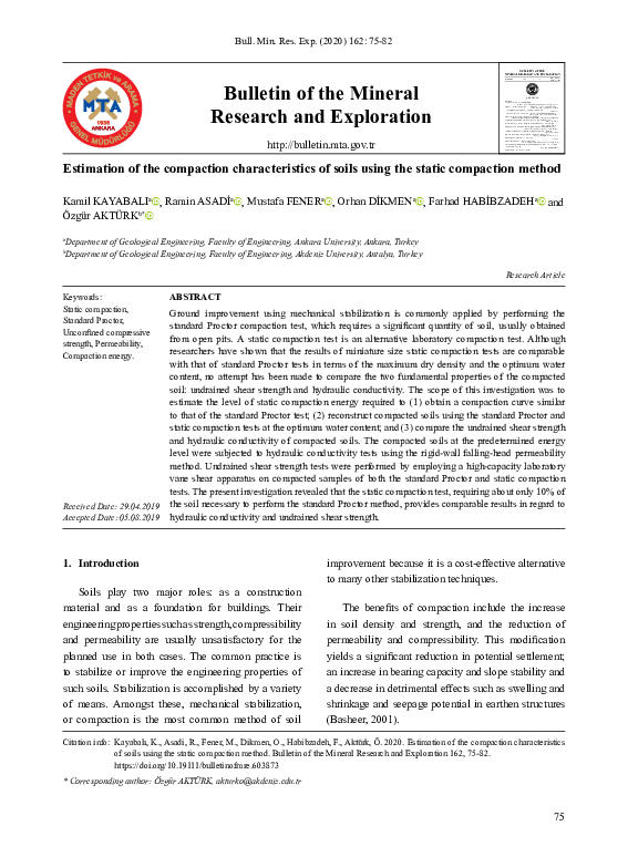 (PDF) Estimation of the compaction characteristics of soils using the ...
