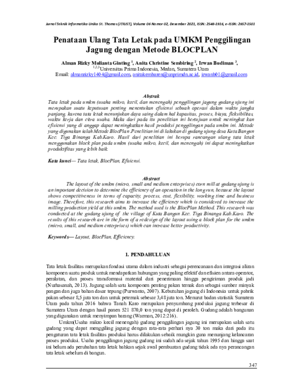 (PDF) Penataan Ulang Tata Letak Pada UMKM Penggilingan Jagung dengan ...