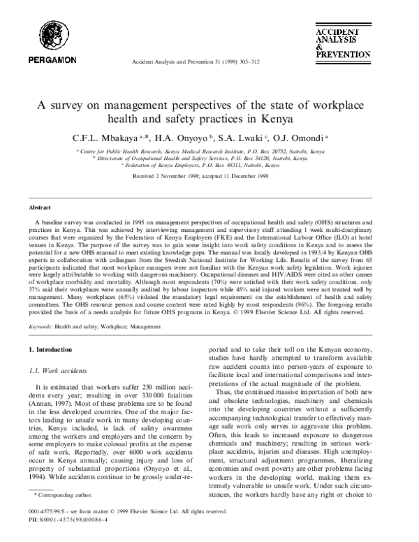 (PDF) A survey on management perspectives of the state of workplace ...