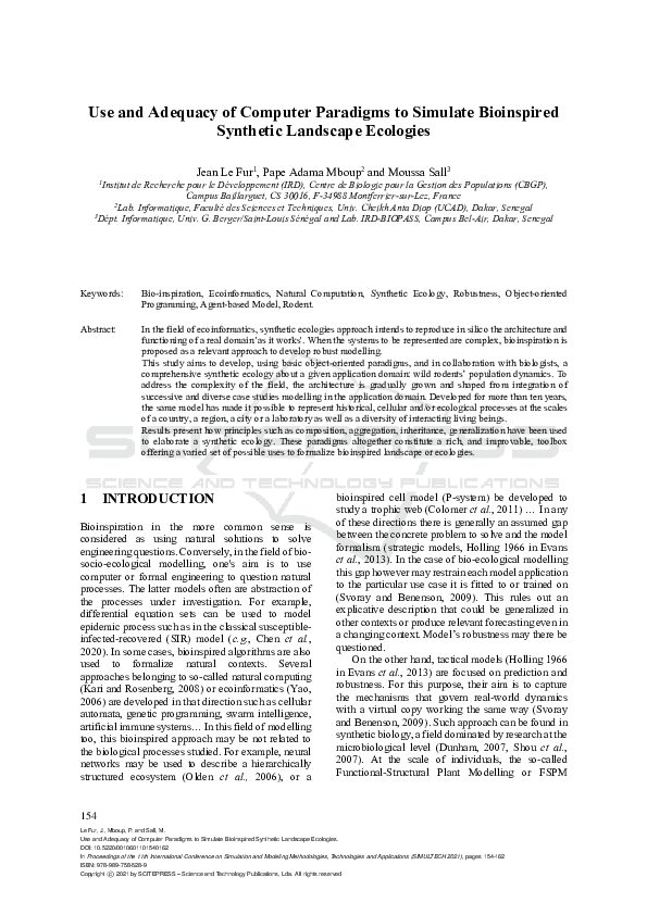 (PDF) Use and Adequacy of Computer Paradigms to Simulate Bioinspired Synthetic Landscape Ecologies