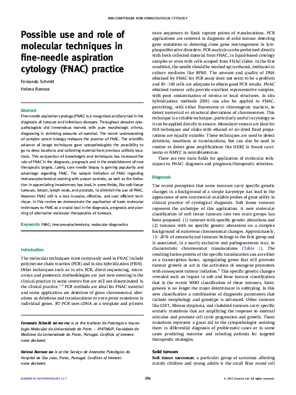 (PDF) Possible use and role of molecular techniques in fine-needle ...